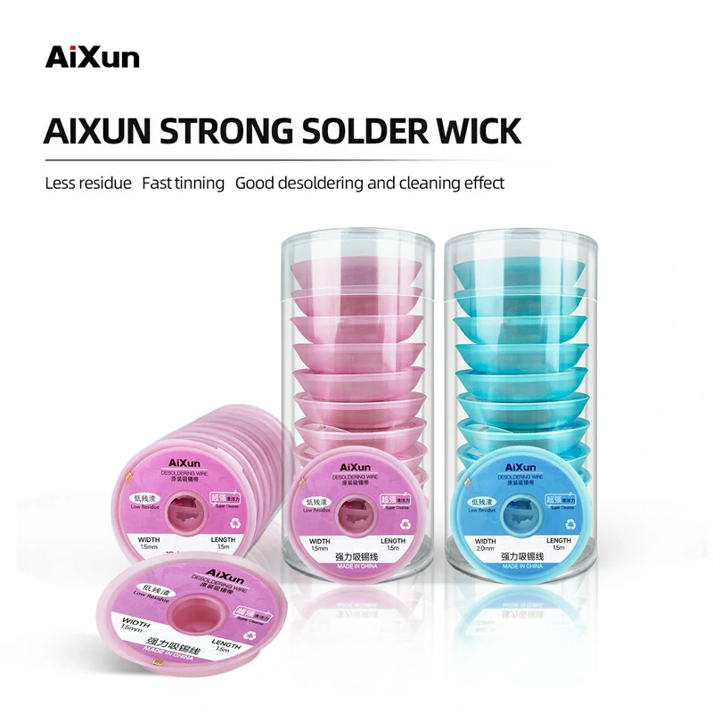 AiXun Strong Solder Wick 10pcs Package Desoldering Wire Roll_AiXun