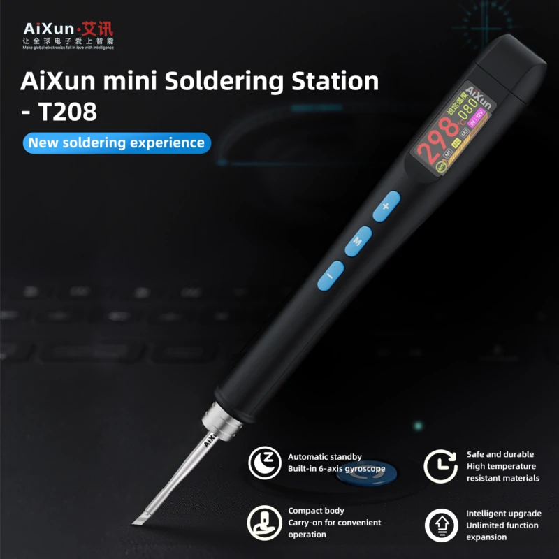 T208 MINI Portable Smart Soldering Station LCD Screen Soldering Iron ...