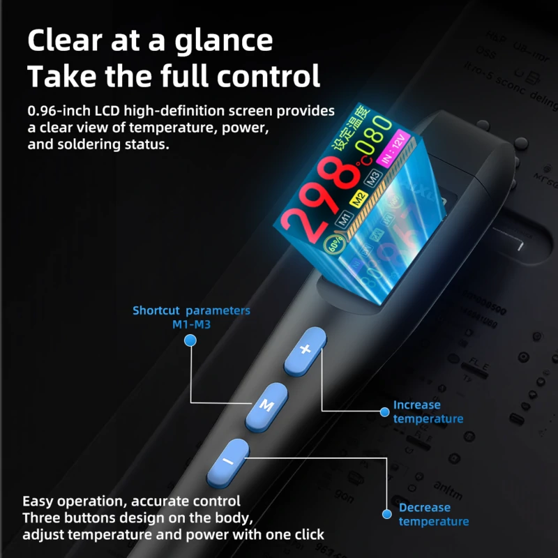 T208 MINI Portable Smart Soldering Station LCD Screen Soldering Iron ...