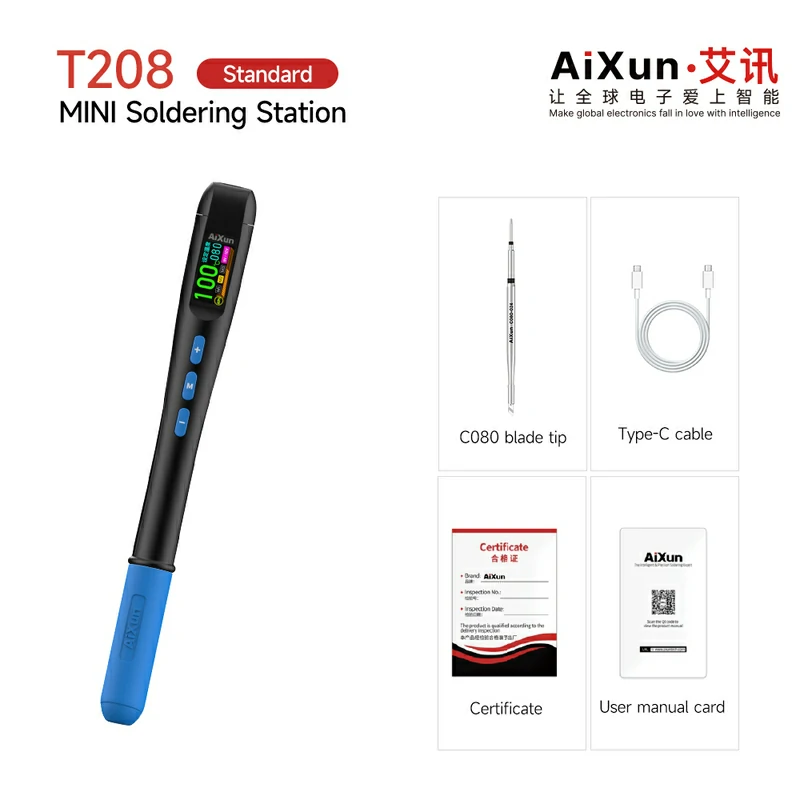 T208 MINI Portable Smart Soldering Station LCD Screen Soldering Iron ...